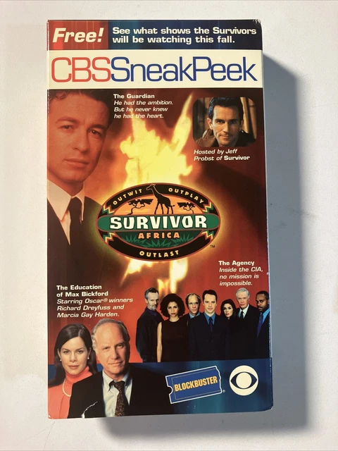 2001 CBS SNEAK PEEK VHS Blockbuster Video Survivor The Guardian Agency ...
