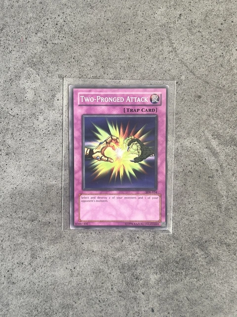 CARTE CARD YU-GI-OH Konami 1996 Two Pronged Attack SDK-034 Très Bon ...