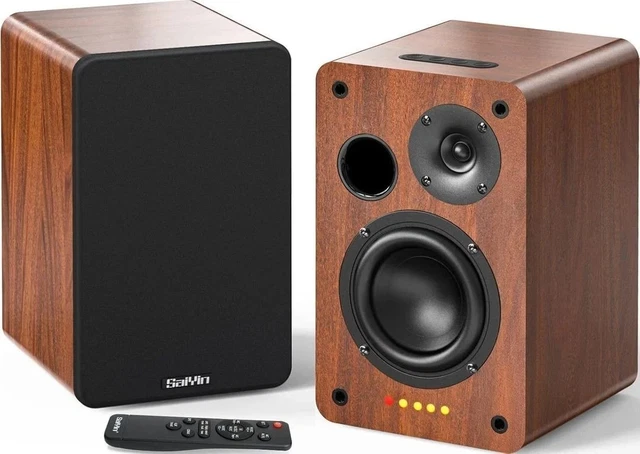 SAIYIN 40W BLUETOOTH Bookshelf Speakers with 4 Inch Woofer – PC/TV ...