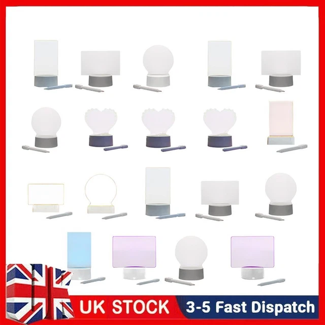 LED MESSAGE BOARD Light Rewritable Acrylic DIY Writing Lamp for Home ...