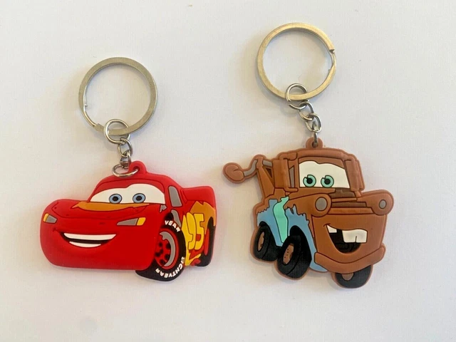 DISNEY CARS KEYRING, Tow Mater, Lightning McQueen. Cartoon Character ...
