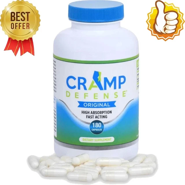 CRAMP DEFENSE MAGNESIUM - 180 Fast-Acting Caps for Muscle Comfort & Leg ...