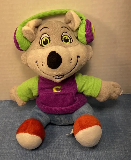 CHUCK E CHEESE'S DJ Plush Mouse Doll 8” Stuffed Animal Toy Headphones ...