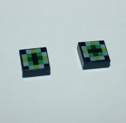 LEGO MINECRAFT DARK Blue Tile 1x1 ref 3070pb101 /Sets 21128 21124 The ...