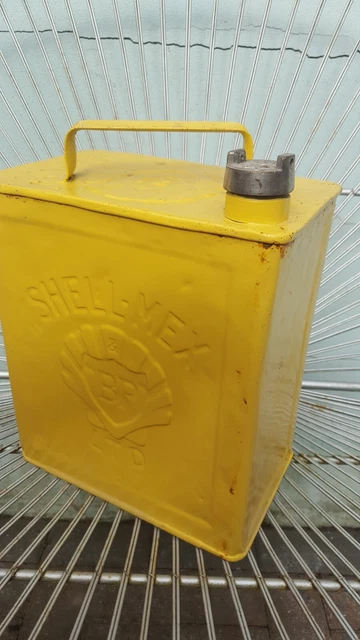 VINTAGE GENUINE SHELL Mex 1939 Petrol Can Pratts Cap classic garage man ...