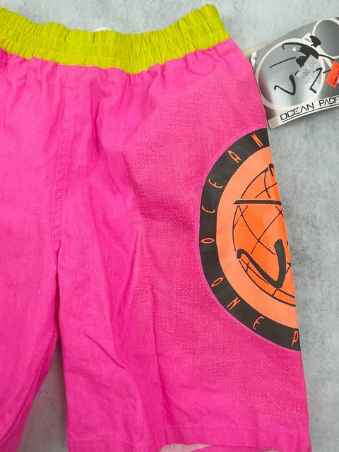 VINTAGE 1991 OCEAN Pacific (Op) Neon Pink Shorts - Size S - New Old ...