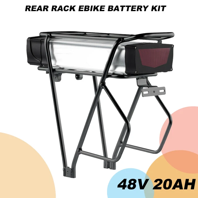 48V 20AH LITHIUM Li-Ion ebike Battery Rear Rack Electric Bike Battery ...