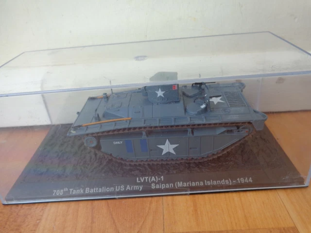ATLAS DEAGOSTINI 1/72 Lvt(A)-1 Saipan Us Army 1944 Ww2 Diecast Tank £11 ...