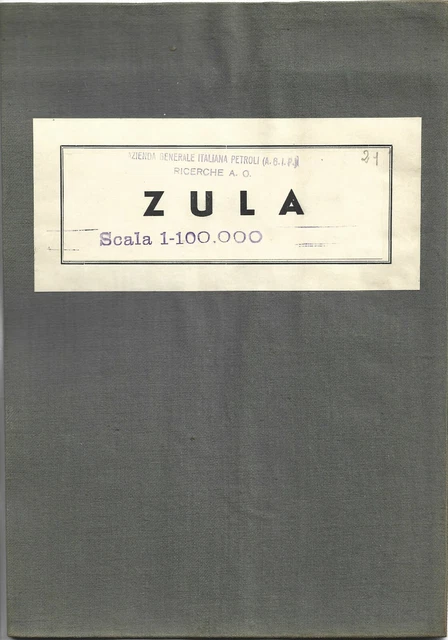 AGIP ZULA MAP Eritrean Colony - Military Geographic 1909 Oil Research £ ...