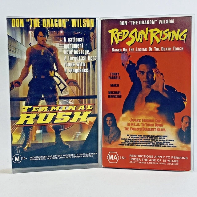 VHS VIDEO BUNDLE starring Don "The Dragon" Wilson Red Sun Rising ...