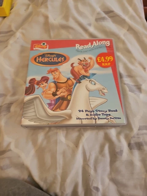 1997 DISNEY’S HERCULES Read Along Book & Cassette Tape narrated by ...