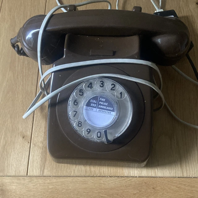 BROWN ROTARY DIAL Corded Telephone with Knobs, 1940s £10.80 - PicClick UK