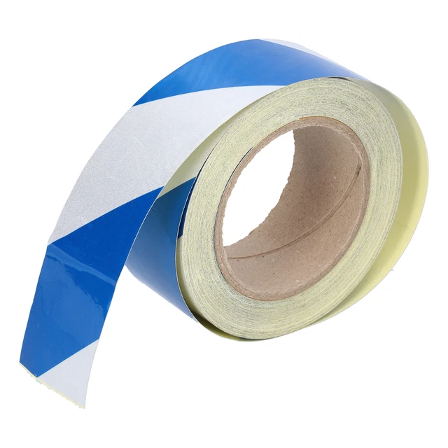 5CMX30M REFLECTIVE SAFETY Warning Tape Blue White Striped Hazard ...
