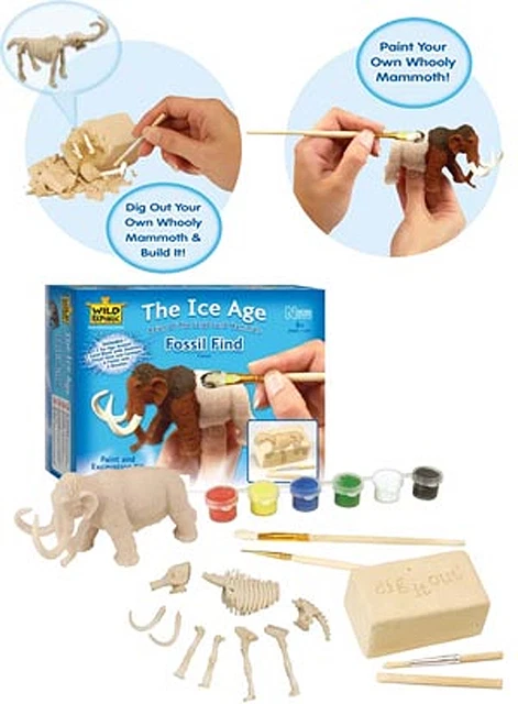 NEW ICE AGE Fossil Find Excavation Dig It Out, Build & Paint It Kit ...