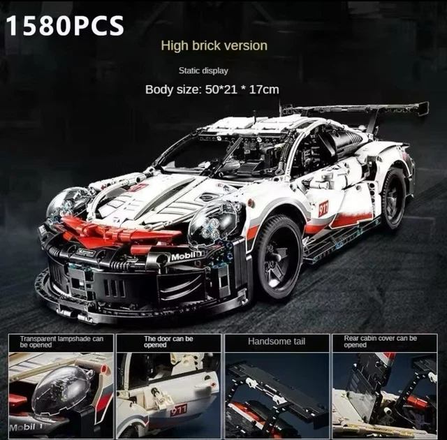 BUILDING BLOCKS CAR Technic Race Car Block Set Porsche 911 RSR Brand ...