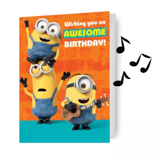 BIRTHDAY CARD DESPICABLE Me Minions Birthday Singing Musical Sound Card ...