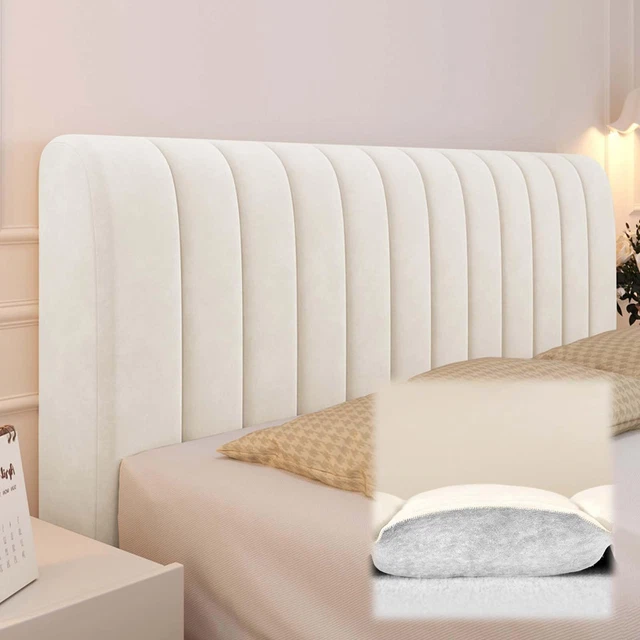 ZXLVCU QUEEN SIZE Headboard Covers, Velvet Stretch 150cm, Beige £37.59 ...