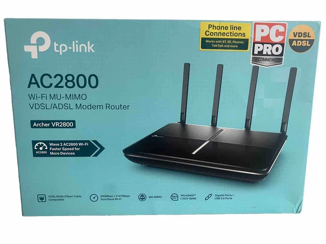 TP-LINK ARCHER VR2800 Dual-Band VDSL/ADSL Modem Router -Black £130.00 ...