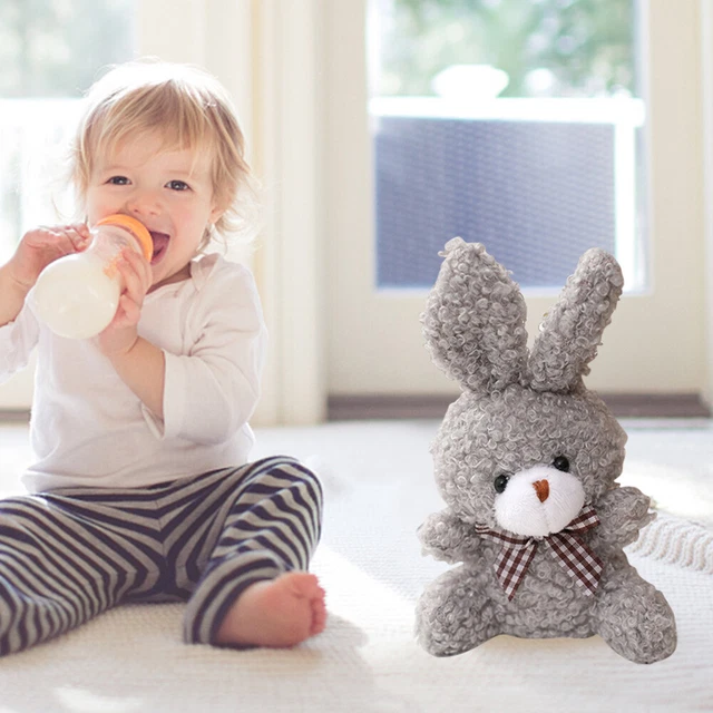 CARTOON RABBIT LINT Cuddly Soft Bunny Sleeping Toy for Boys Girls (Grey ...