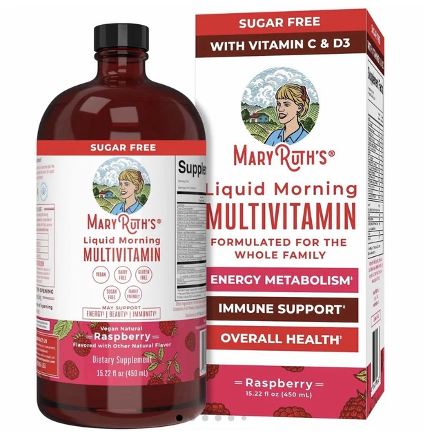 MARY RUTH'S LIQUID Multivitamin Raspberry 450ml Dietary Supplement £18. ...