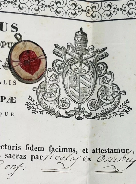 RELIC SAINT ANTHONY Padua & ST ELIZABETH + COA Document Reliquary ...