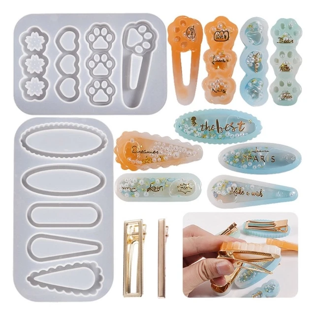 SILICONE RESIN MOLDS DIY Hair Pin Casting Mold Hair Clip Resin Casting ...