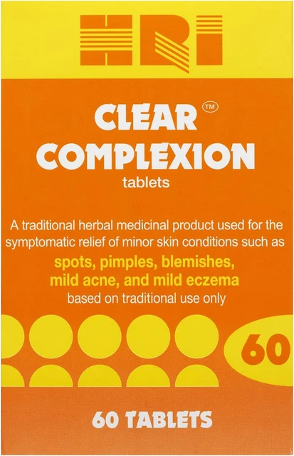 CLEAR COMPLEXION 60 Tablets - for Symptomatic Relief of Minor Skin ...