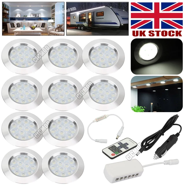 10X CARAVAN LIGHTS 12V LED Interior Ceiling Roof Lamp Campervan Boat ...