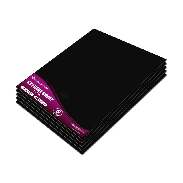 BLACK POLYSTYRENE FLEXIBLE Plastic Board Sheet 9" x 12" (.020 Thick ...
