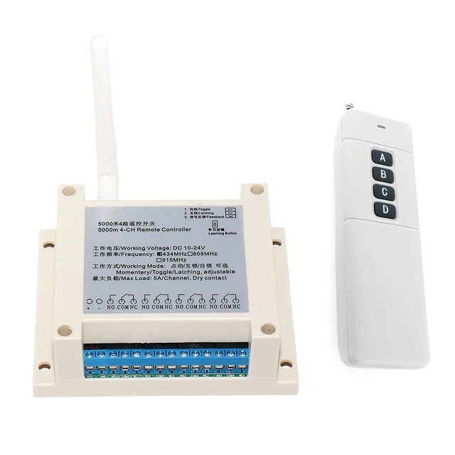 5000M 4CH WIRELESS Bidirectional FSK Remote Control LED Feedback Switch ...