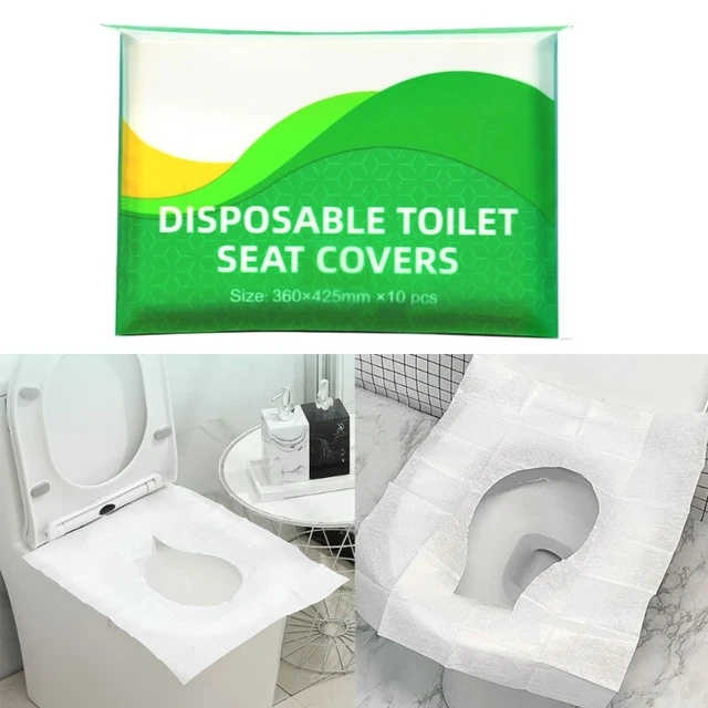 PACK OF 10 Disposables Flushable Paper Toilet Seat for Public Restrooms ...