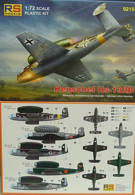 HENSCHEL HS-132 B mit Jumo 004 , RS- Models, 1:72, Deutsche Luftwaffe ...