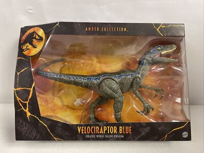 JURASSIC WORLD AMBER Collection 6” Velociraptor Blue New TORN TAIL £33. ...