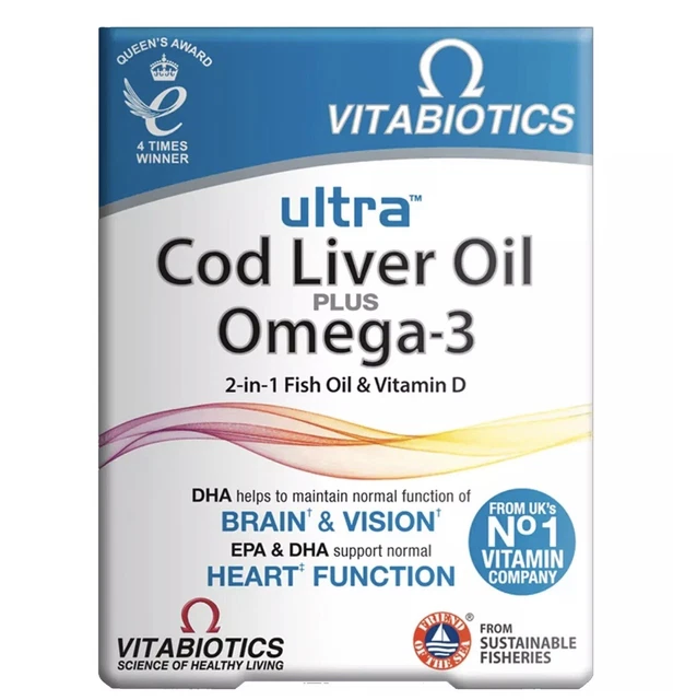 VITABIOTICS ULTRA COD Liver Oil 60 Capsules £6.99 - PicClick UK
