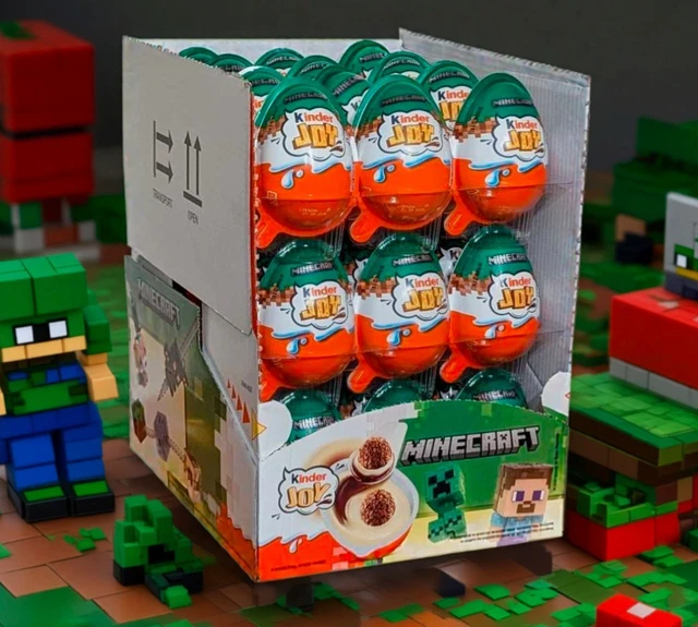 KINDER JOY MINECRAFT 2026 RARE Collection – Box 36 Eggs – New. Open Box ...