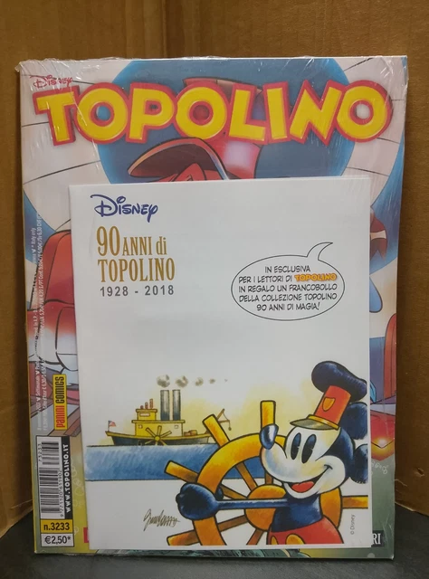 TOPOLINO N 3233 SIGILLATO CON ALLEGATO UN FRANCOBOLLO ED. PANINI COMICS ...