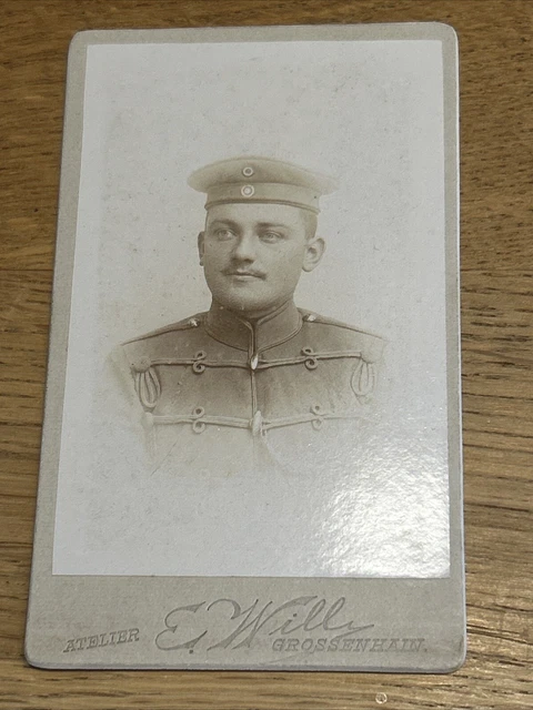 FOTO WK1 PORTRAIT CDV Soldat Husarenuniform Husar Grossenhain In ...