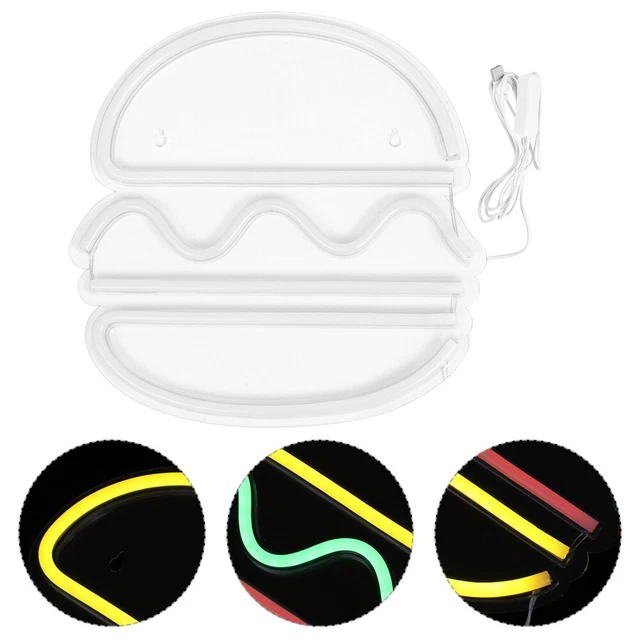 BURGER USB NEON Sign Cheeseburger Modeling Lamp Shape £27.45 - PicClick UK