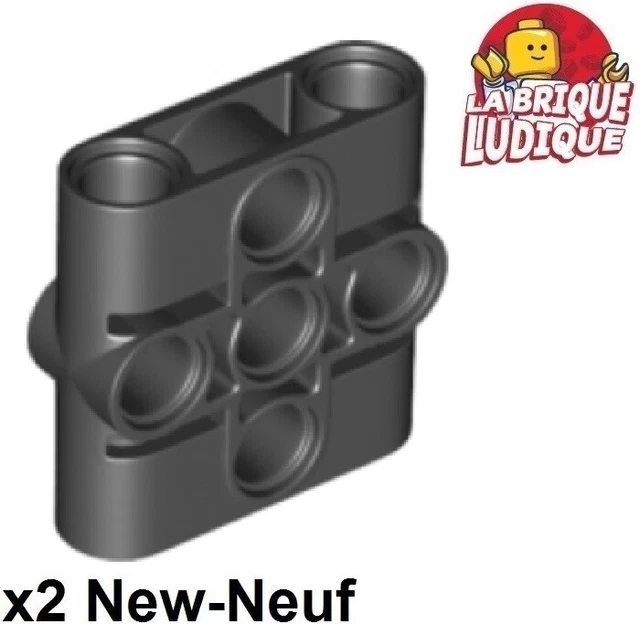 LEGO TECHNIC 2X Pin Connector Block carré square Liftarm 1x3x3 noir ...