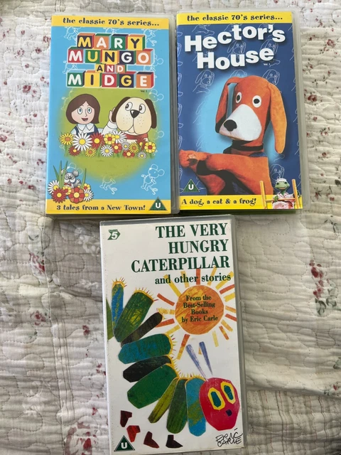 3X CHILDREN'S VHS ~ Hectors House ~ Mary Mungo Midge ~ Very Hungry ...