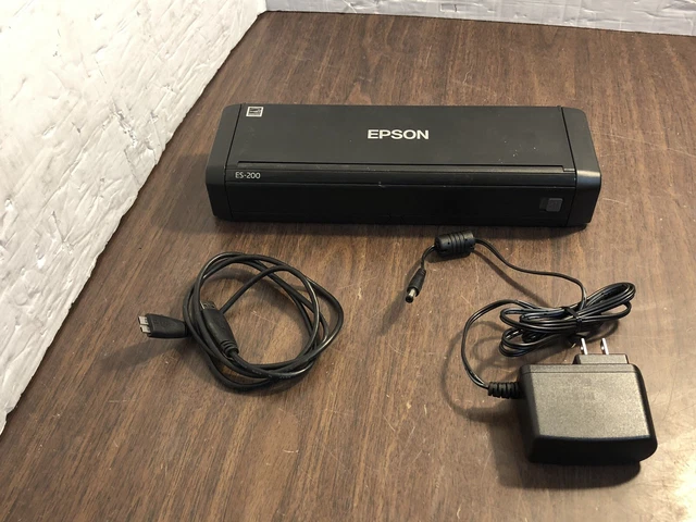 EPSON ES-200 PORTABLE Duplex Document Scanner J391B Power Adapter ...