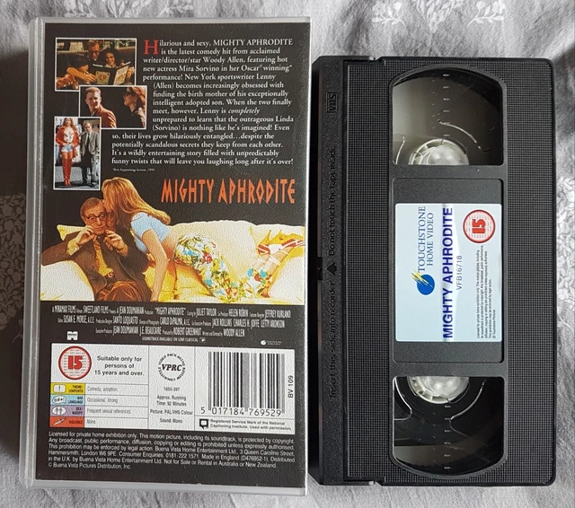 MIGHTY APHRODITE (VHS) Mira Sorvino + Woody Allen + Peter Weller + Paul ...