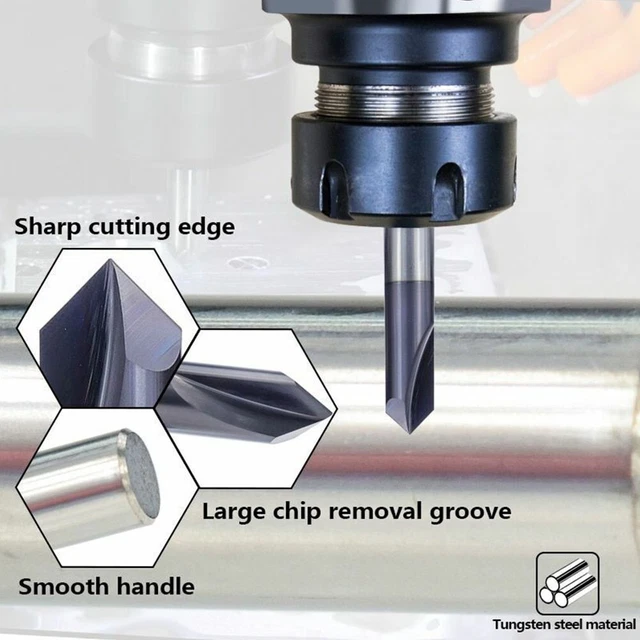 EMBOUT DE ROUTEUR d'??bavurage de broyeur d'extr??mit?? 60 degr??s outil de grav EUR 9,05 ...