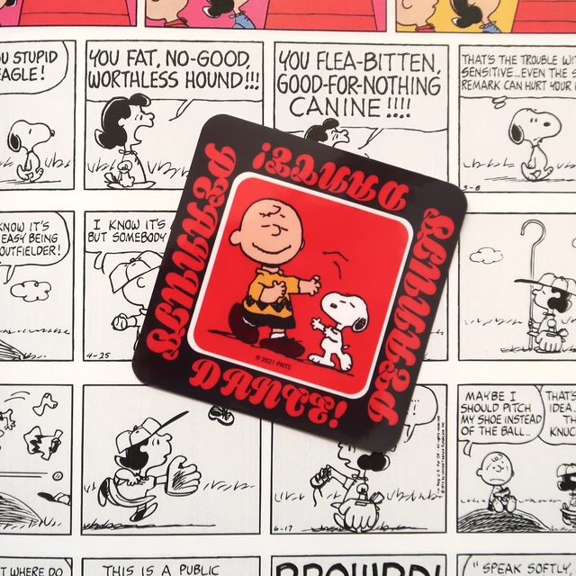 DANCING SNOOPY AND Charlie Brown from Peanuts comics Retro Glossy ...