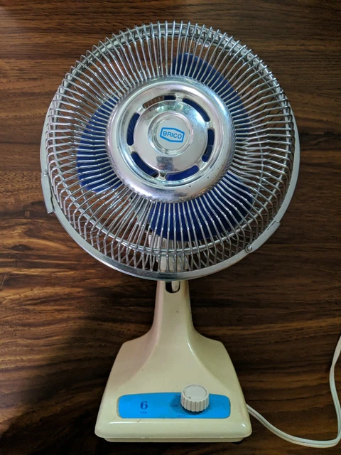 VINTAGE BRICO FAN Made In USA Blue Blade Fan Model 6 Super Rare Fan $49 ...