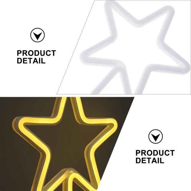 NORDIC STYLE STAR Shape Night Lamp LED Neon Light Desktop Light without ...