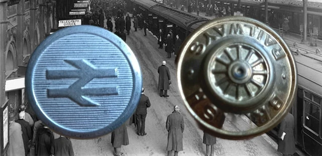 TWO DIFFERANT TYPES of British Railways Buttons by Gaunt of London £3. ...
