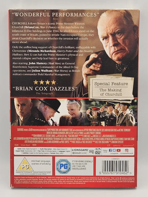 CHURCHILL (2017) DVD Brian Cox Special Feature Brand New & Sealed FREE ...
