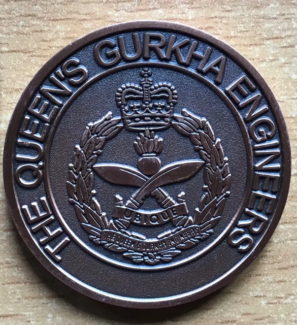 BRITISH ARMY 45MM CHALLENGE COIN: QUEENS GURKHA ENGINEERS/36 ENGINEER ...