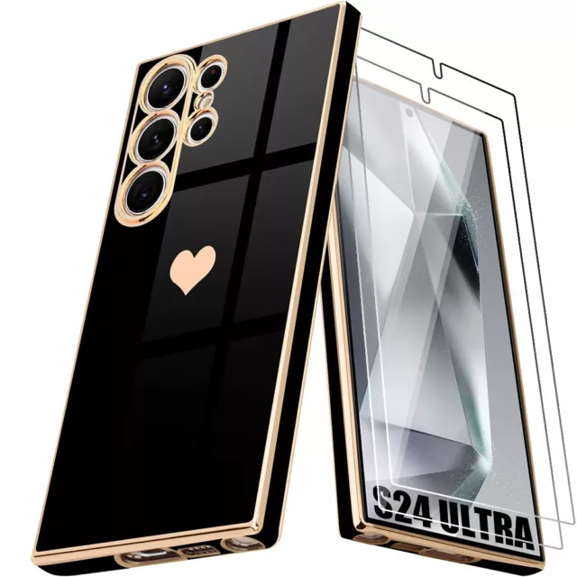 Coque Pour Samsung Galaxy S24 Ultra S23 S22 S21 Fe Motif Cœur 2